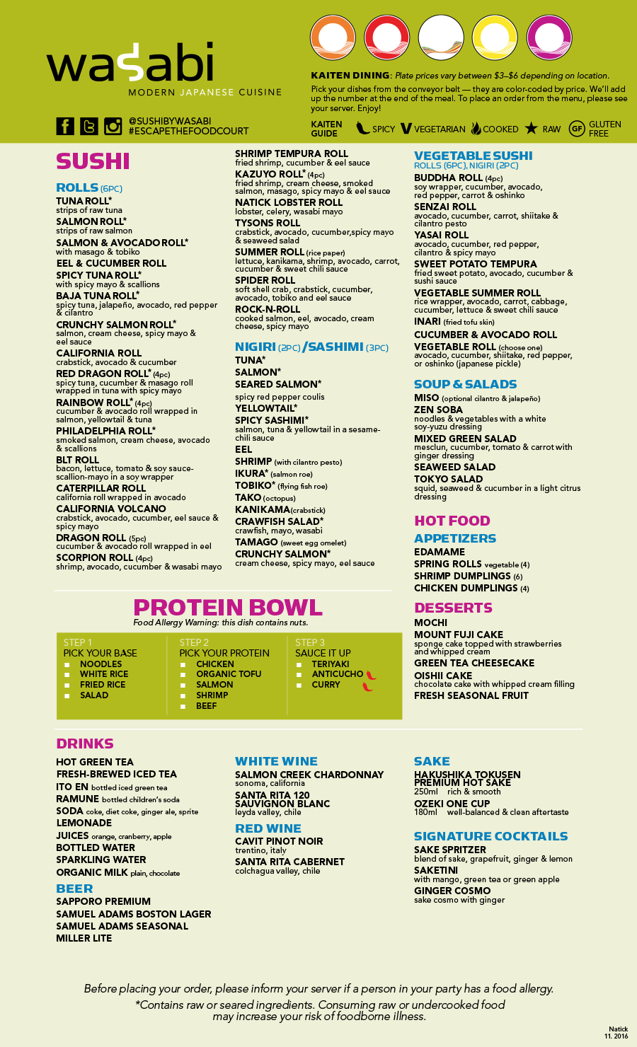 Our Menu Modern Japanese Cuisine Wasabi Sushi Our Menu Modern Japanese Cuisine Wasabi Sushi